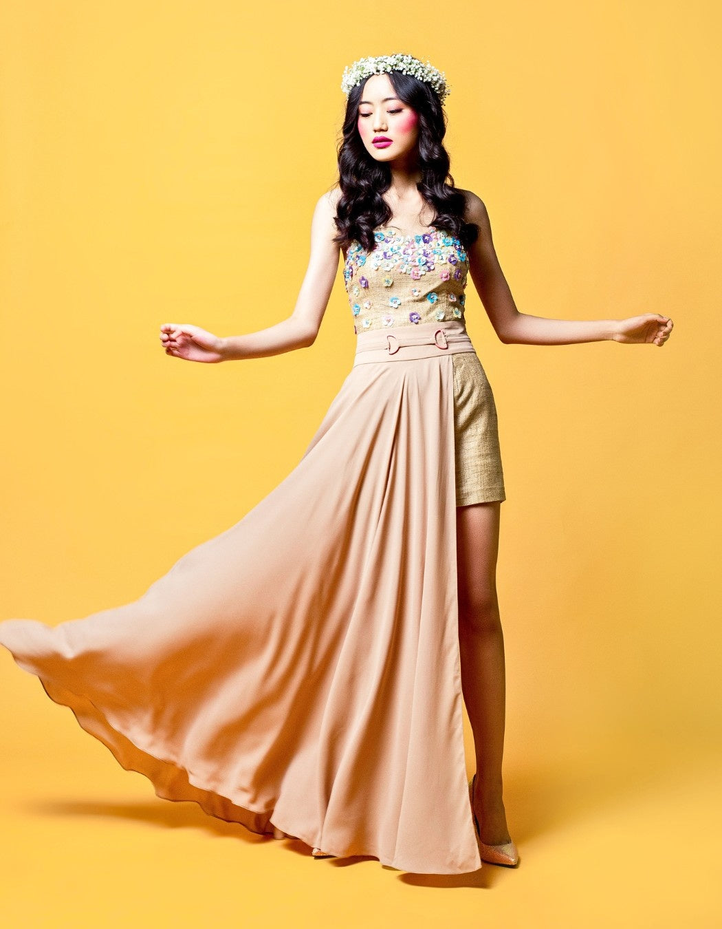 Beige Tube Gown – Nitara Dhanraj